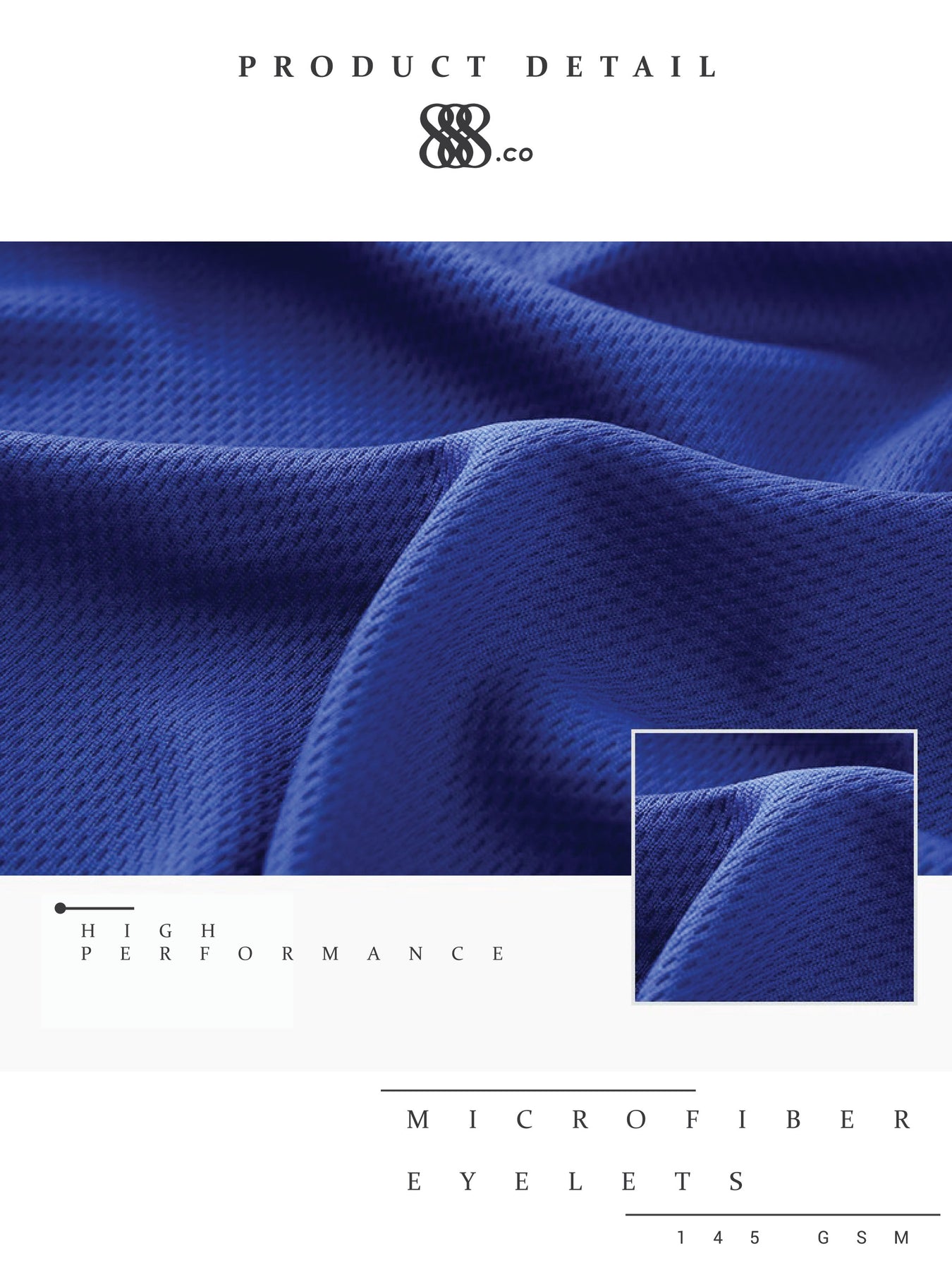 888.CO MICROFIBER EYELET T-SHIRT BLACK