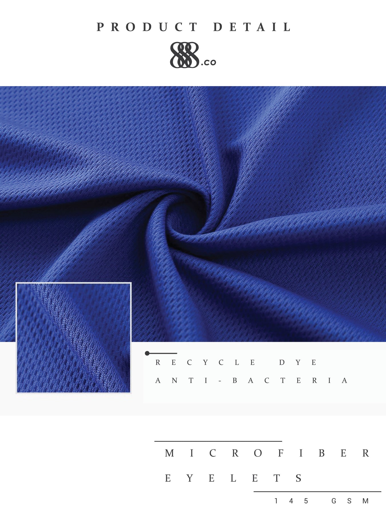 888.CO MICROFIBER EYELET T-SHIRT WHITE