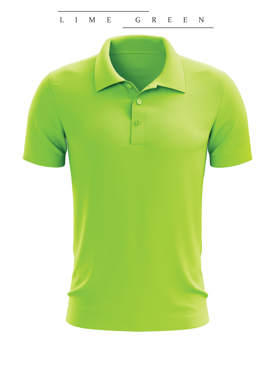 888.CO MICROFIBER EYELET POLO T-SHIRT LIME GREEN